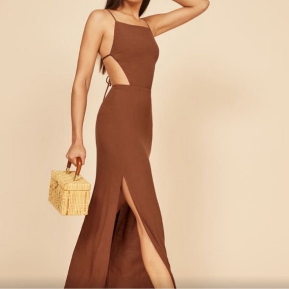 Reformation | Dresses | Reformation Brown Linen Dress | Poshmark